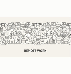 Remote work banner concept Royalty Free Vector Image