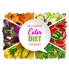 Color diet food vegetable and fruit Royalty Free Vector