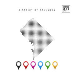 Dots pattern map washington dc stylized Royalty Free Vector