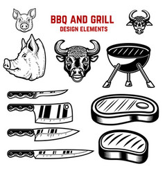 Line icon set bbq party barbecue grill picnic Vector Image