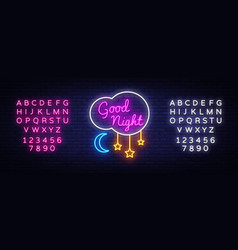 Good night neon sign night neon text Royalty Free Vector