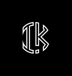 Ik logo monogram emblem style with crown shape Vector Image