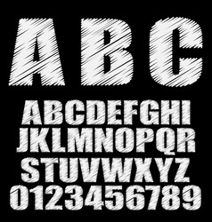 Shaded font alphabet font type letters and Vector Image