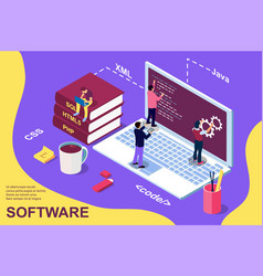 Development and software concept of programming Vector Image