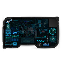 Command center screen in hud style Royalty Free Vector Image