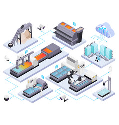 Coffee production isometric flowchart Royalty Free Vector