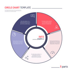 Circle chart infographic template with 5 options Vector Image