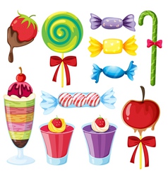 Various sweets and wallaper Royalty Free Vector Image