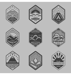 Mountain badge set2color1 Royalty Free Vector Image