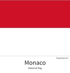 National flag monaco with correct proportions Vector Image
