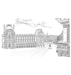Les invalides in paris france Royalty Free Vector Image