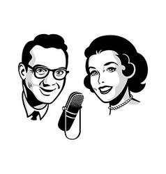 Retro lovers Royalty Free Vector Image - VectorStock