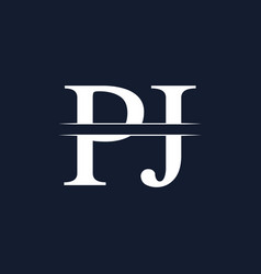 Initial monogram letter pj logo design template Vector Image