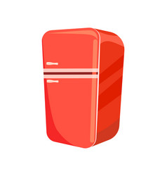 Red flat fridges close and open empty Royalty Free Vector