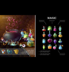 Magic potion jars composition Royalty Free Vector Image