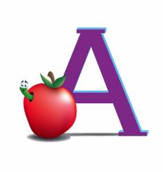 Fruits alphabet a is for apple Royalty Free Vector Image
