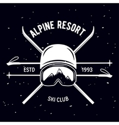 Vintage ski or winter sports logos badges Vector Image