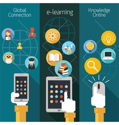 School online e-learning objects background Vector Image