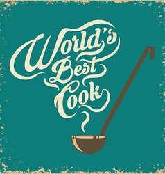 Pan with ladle neon sign kitchen spoon in a Vector Image
