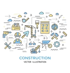 Round Construction Composition Royalty Free Vector Image