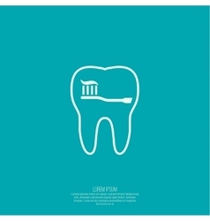 Background with tooth outline Royalty Free Vector Image