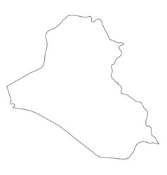 Iraq - solid black outline border map of country Vector Image