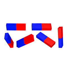 Set Magnets In Different Shapes On White Vector Image