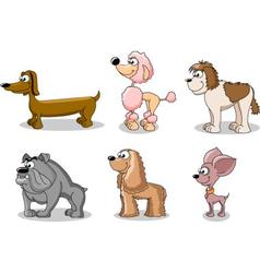 Cartoon dachshund puppy set in various pose Vector Image