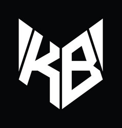Kb logo monogram letter with shield shape design Vector Image