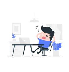 Cartoon tired overworked or stressed man or Vector Image