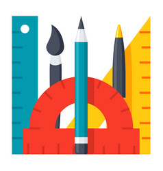 Isometric office tools school stationery and Vector Image