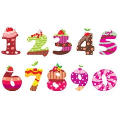 Sweet numbers Royalty Free Vector Image - VectorStock
