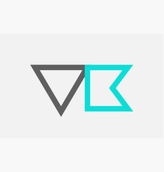 Vk v k blue green combination alphabet letter Vector Image