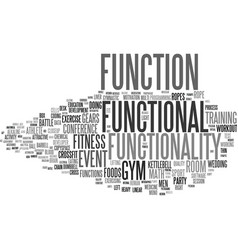 Functionality word cloud concept Royalty Free Vector Image
