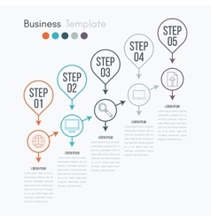 Business process timeline infographics with 7 Vector Image