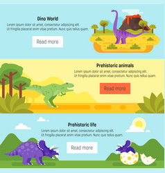 Dinosaur world design with many dinosaurs Vector Image