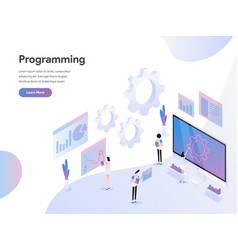 Landing page template computer programming Vector Image