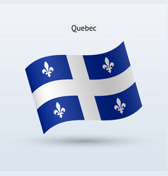 Canadian province quebec flag waving form Vector Image
