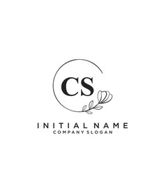 Cs initial handwriting logo with circle template Vector Image