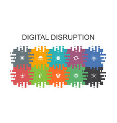 Digital disruption cartoon template with flat Vector Image