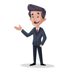 Cartoon Of Cheerful And Optimistic Businessman Vector Image