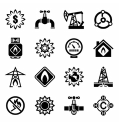 Natural gas icon set Royalty Free Vector Image