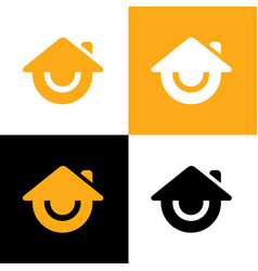 Cute house logo design Royalty Free Vector Image