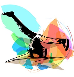 Breakdancer performing a handstand Royalty Free Vector Image