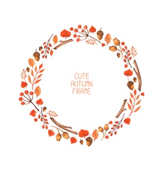 Watercolor autumn frame Beautiful background Vector Image