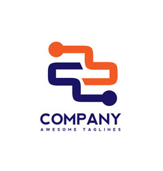 Digital electronics logo design Royalty Free Vector Image