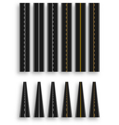 Set of different road sections with a circular Vector Image