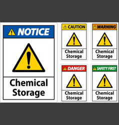 Warning chemical storage sign on white background Vector Image