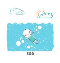 Sea waves and rising sun Royalty Free Vector Image