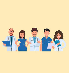 Doctors team Royalty Free Vector Image - VectorStock